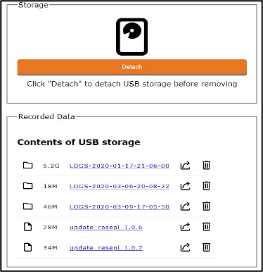 Storage Menu Window - RESEPI
